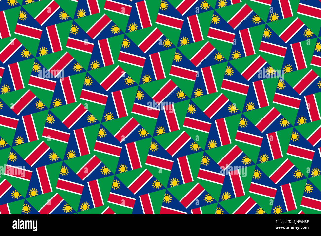 Geometric pattern in the colors of the national flag of Namibia. The ...
