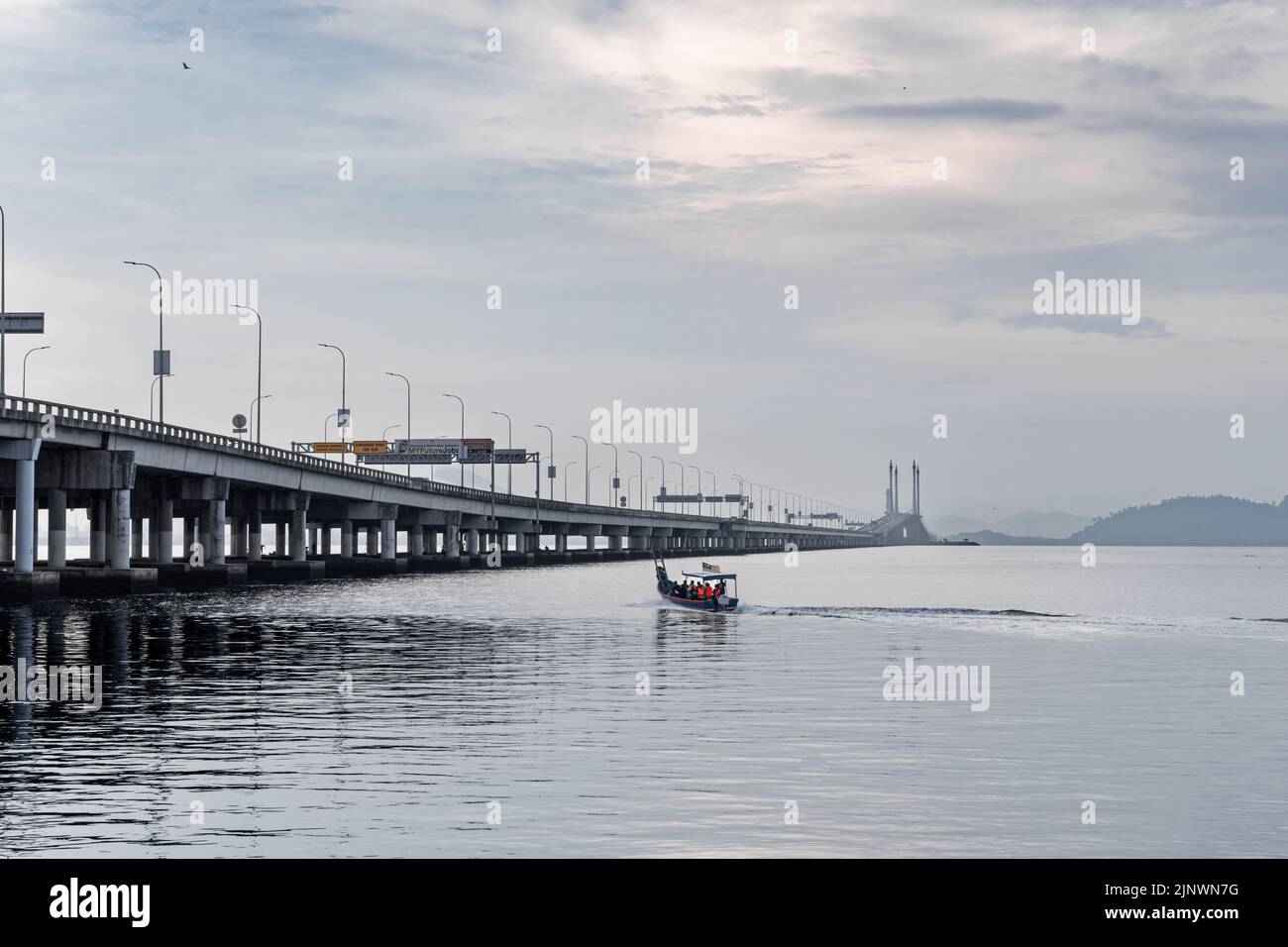 Sunrise shoot under the Penang Bridge. Penang bridges are crossings ...