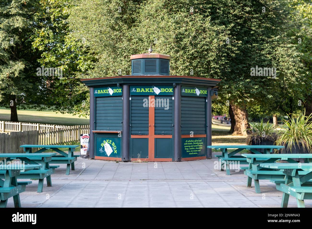 Closed coffee shop in St George Park, Bristol (Aug22 Stock Photo - Alamy