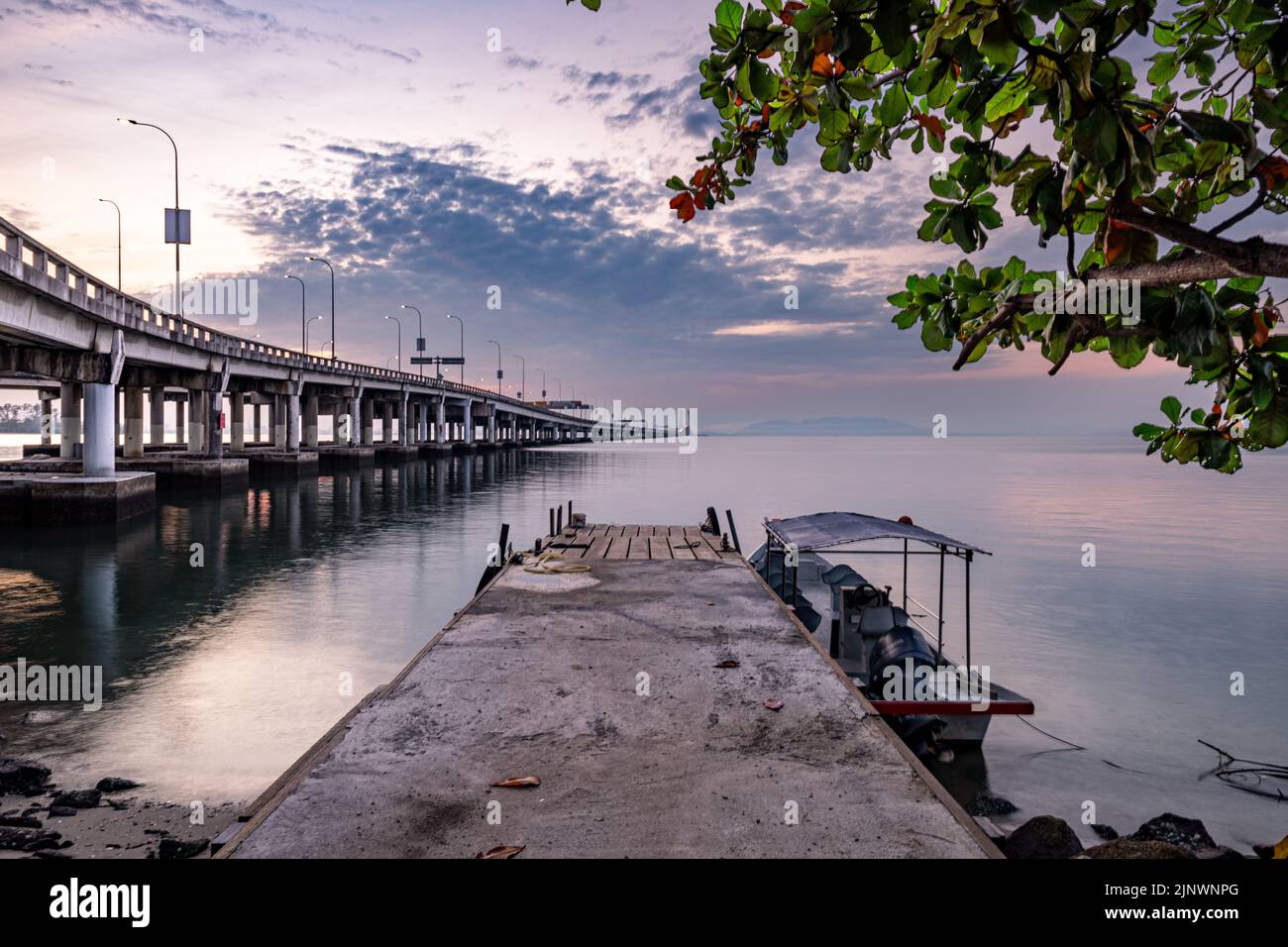 Sunrise shoot under the Penang Bridge. Penang bridges are crossings ...