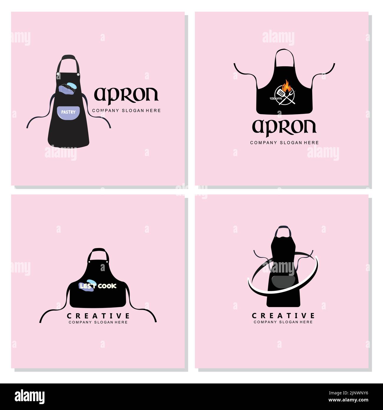 Chef Protective Clothing Apron Logo Vector, Sticker Illustration Design ...