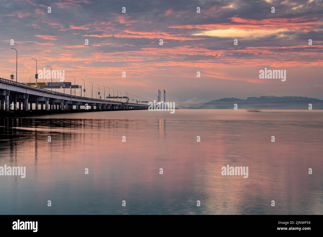 Sunrise shoot under the Penang Bridge. Penang bridges are crossings ...