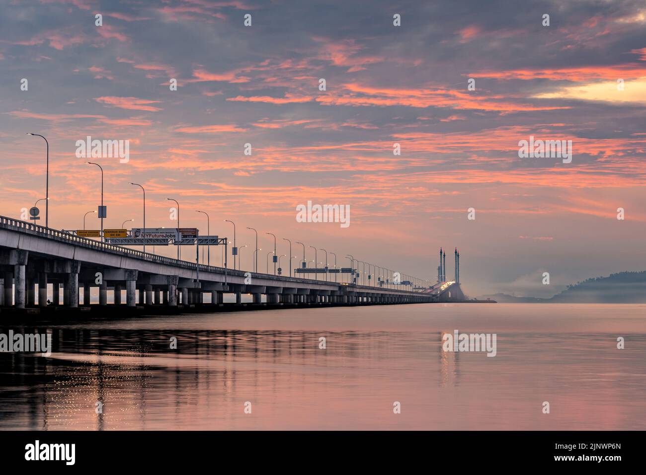 Sunrise shoot under the Penang Bridge. Penang bridges are crossings ...