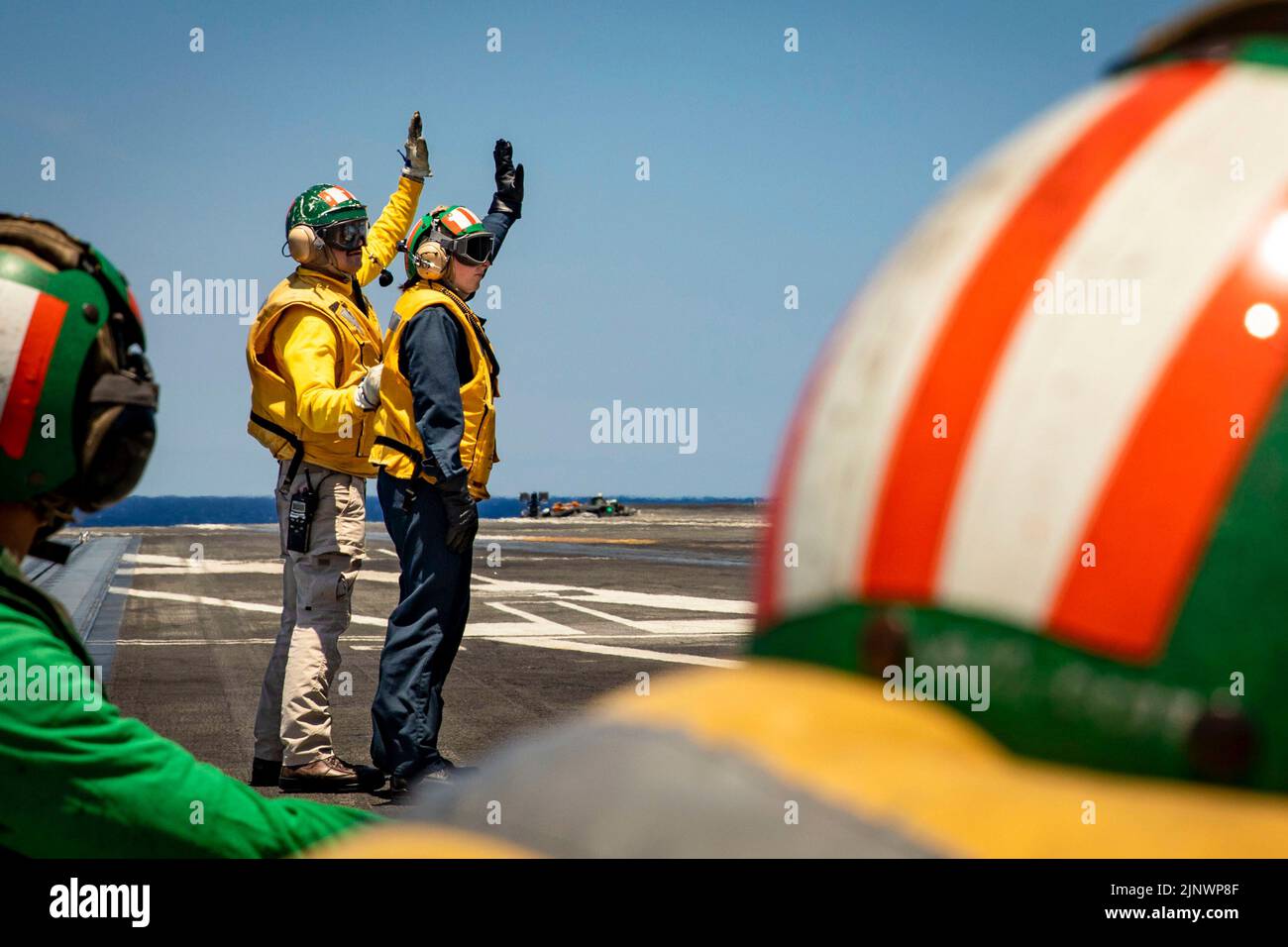 June 20, 2022 - Atlantic Ocean - Midshipman Claire Brophy acts as a ...