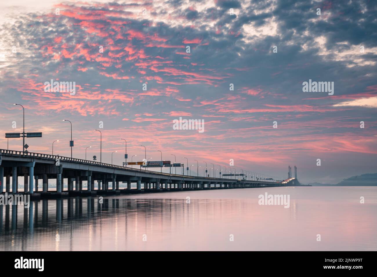 Sunrise shoot under the Penang Bridge. Penang bridges are crossings ...