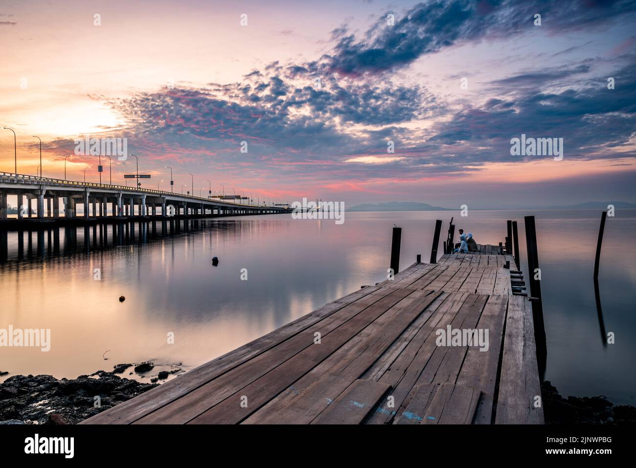 Sunrise shoot under the Penang Bridge. Penang bridges are crossings ...