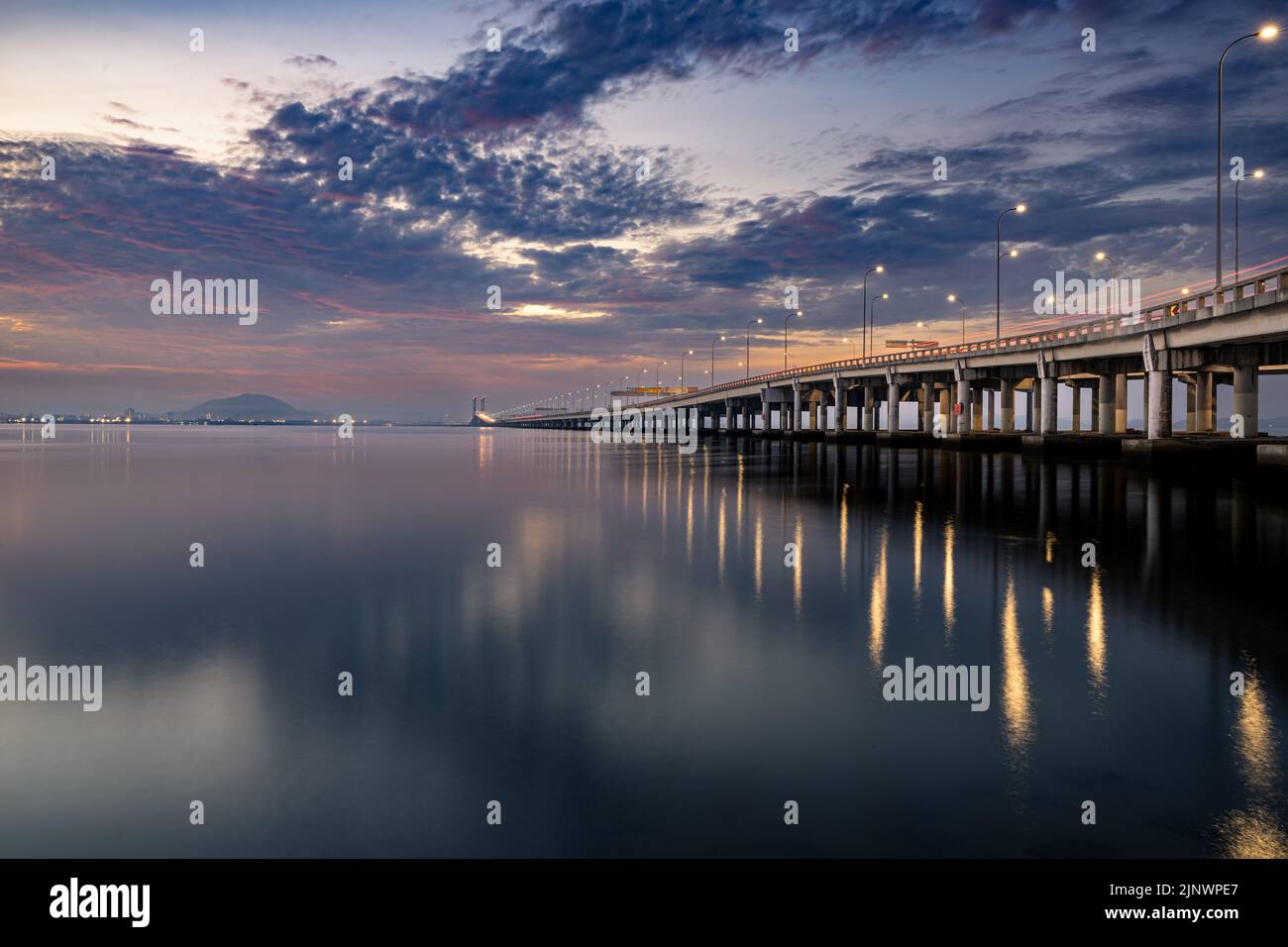 Sunrise shoot under the Penang Bridge. Penang bridges are crossings ...