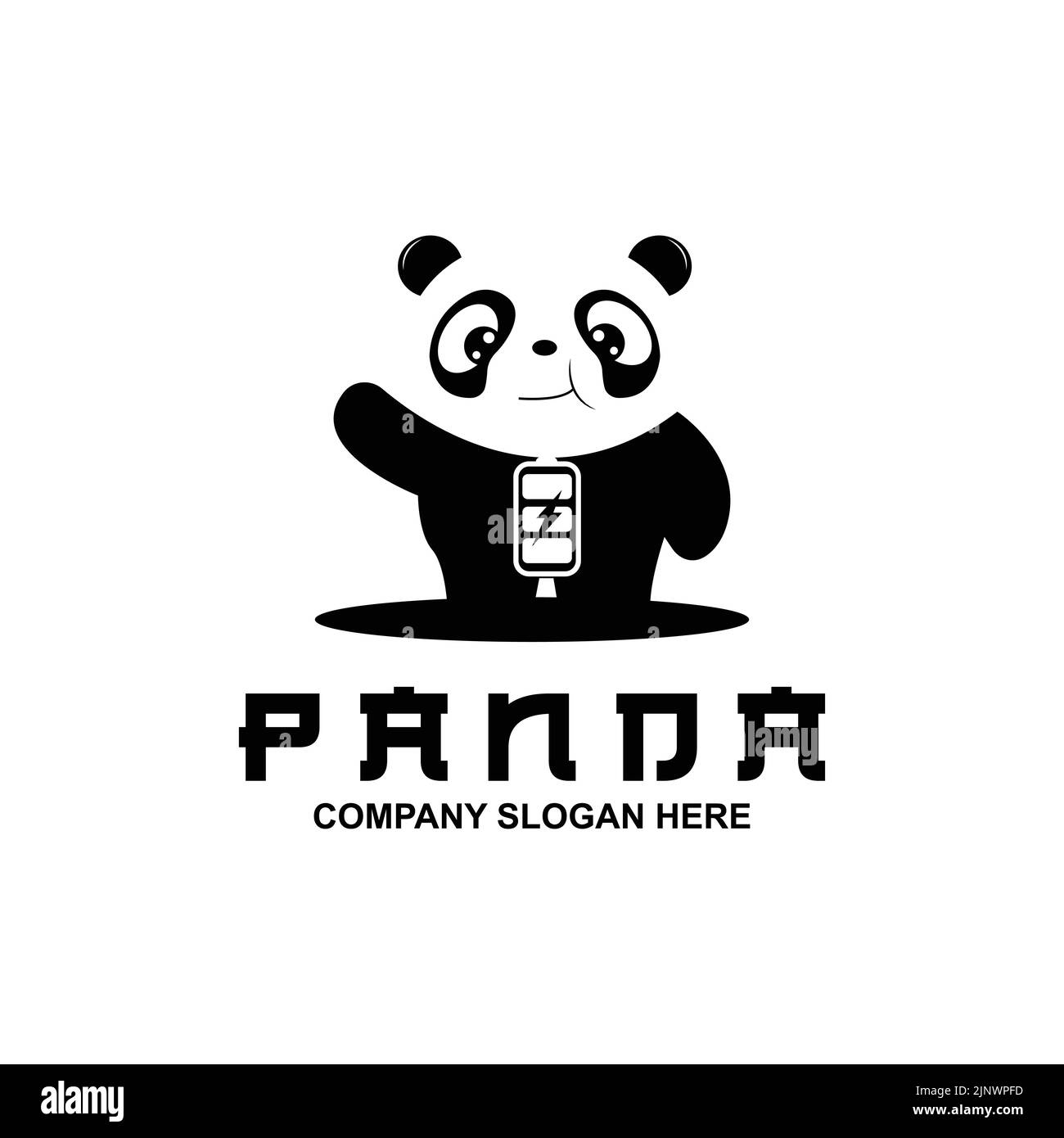 cute panda logo vector design ,animal background illustration Stock ...