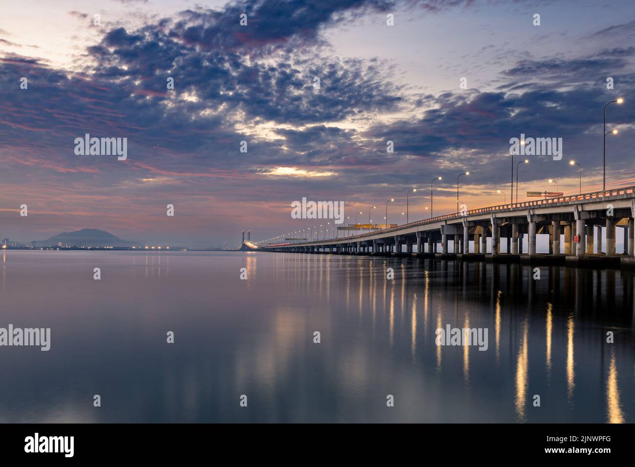 Sunrise shoot under the Penang Bridge. Penang bridges are crossings ...