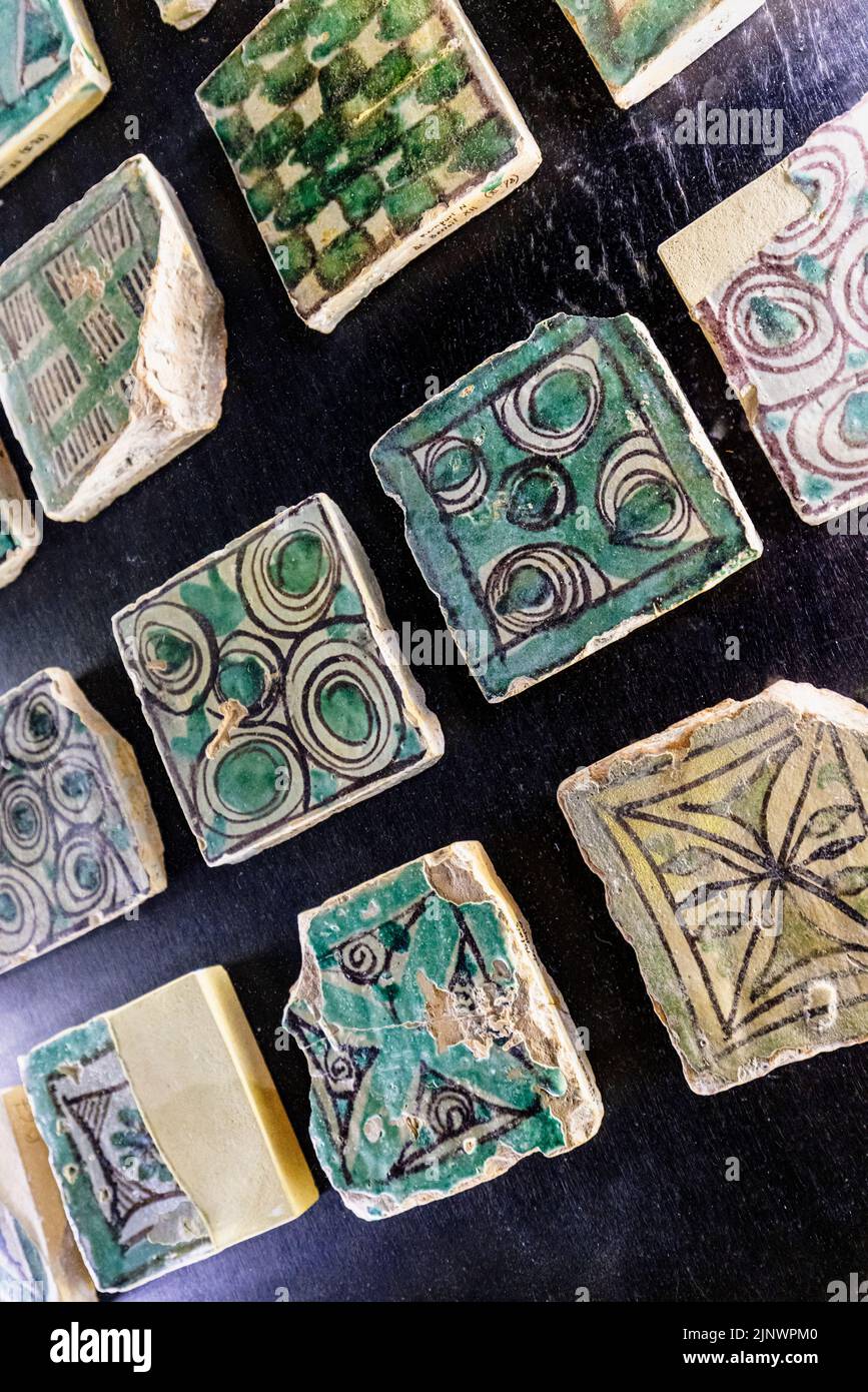 14th century tiles made from refractory paste. Palais des Papes ...