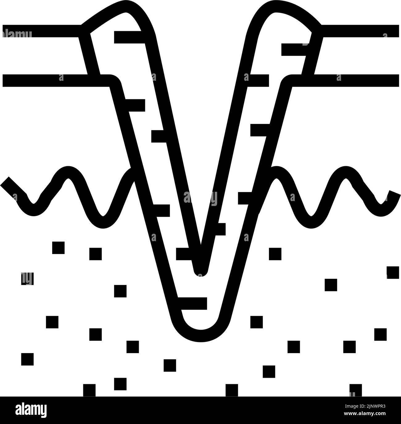 ice pick acne scar line icon vector illustration Stock Vector Image ...