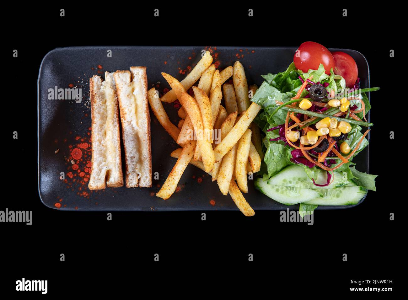 Cheese Club Toast.T asty toast sandwiches with cheese on table, top ...