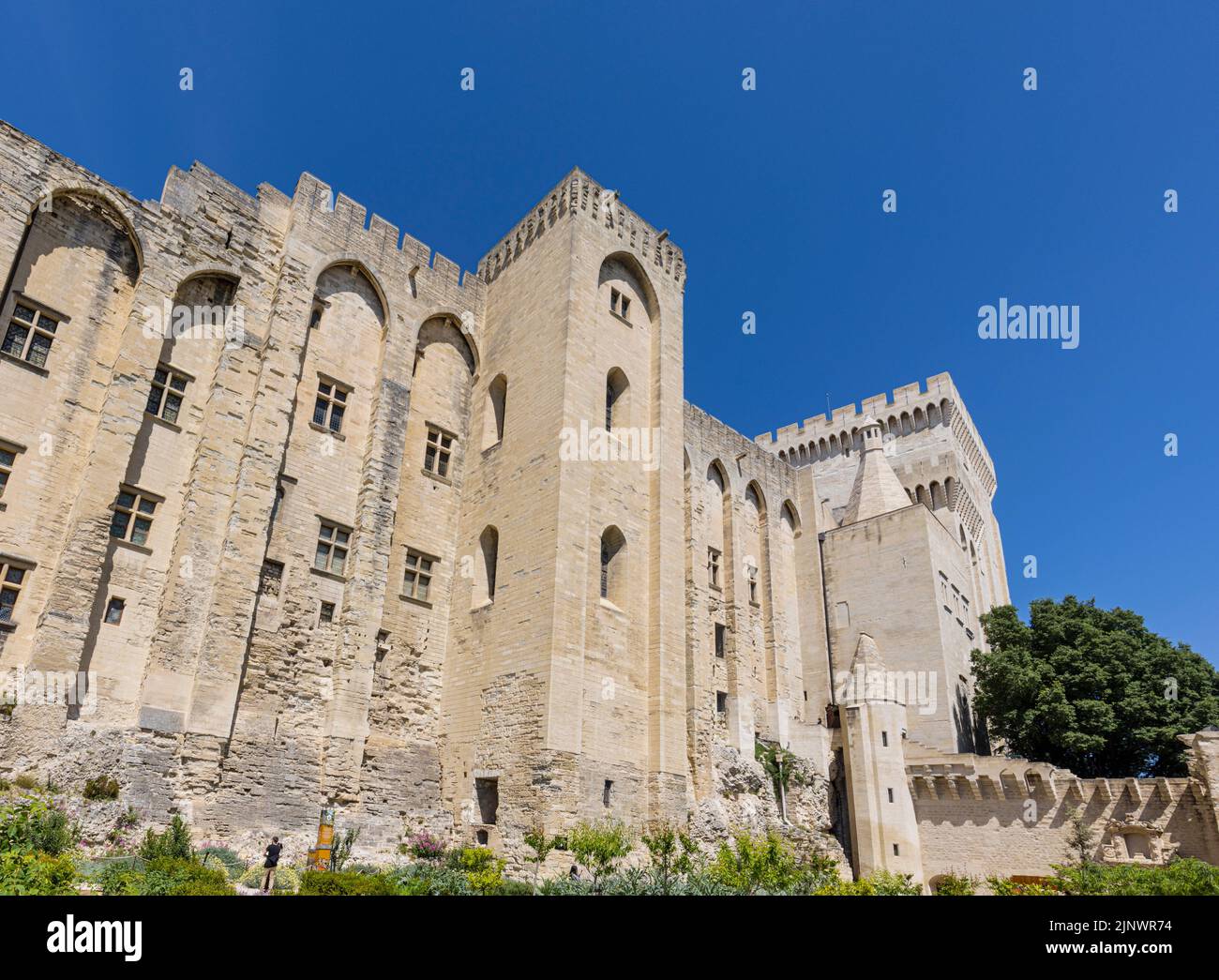 The Palais des Papes - Palace of the Popes, seen from the gardens ...