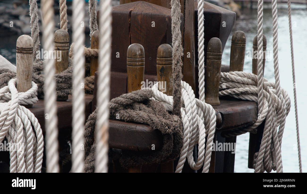 Cordage on a sailing ship hi-res stock photography and images - Alamy