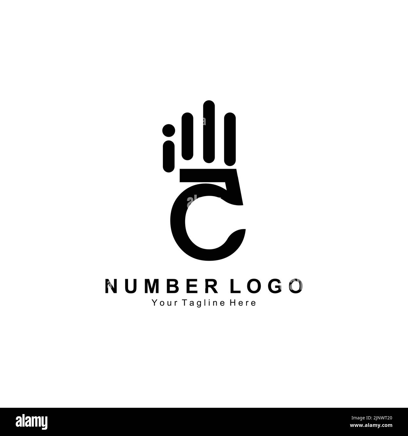 Simple logo design with number five Stock Vector Images - Alamy