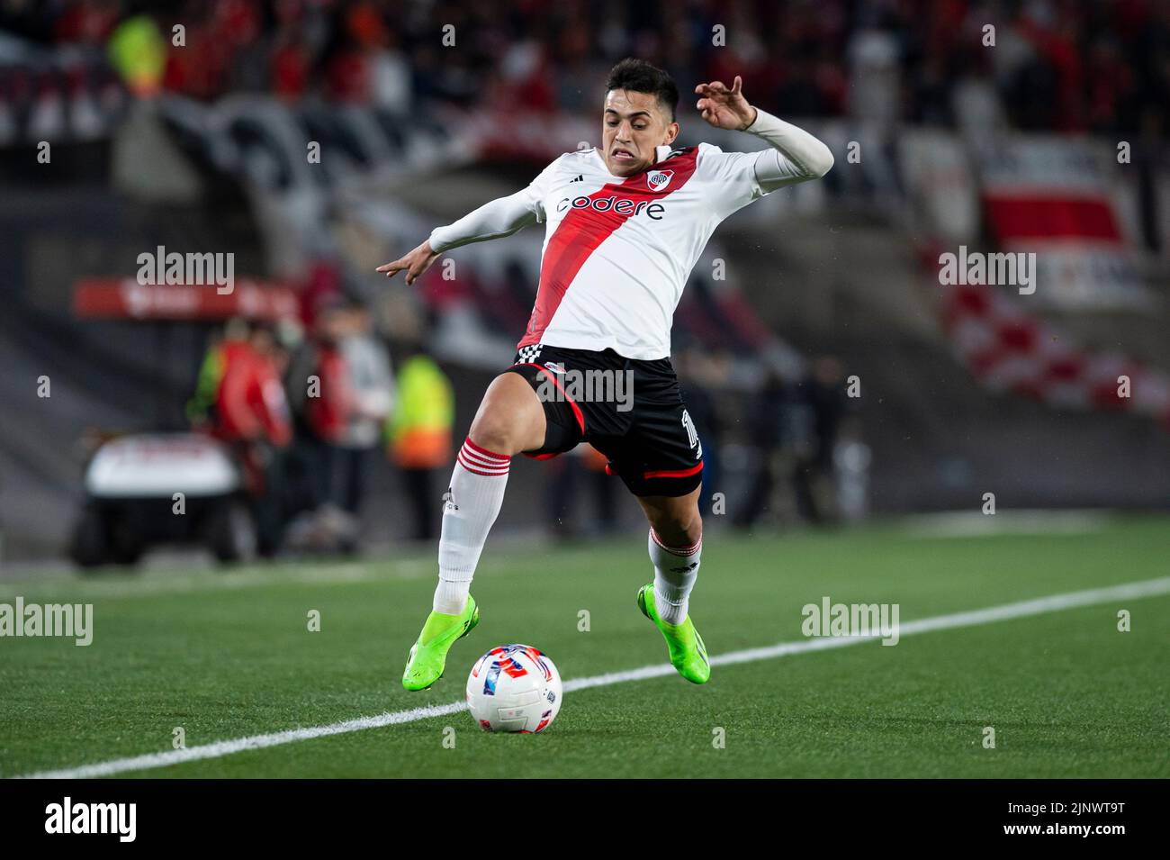 Pablo Solari of River Plate in action during the Liga profesional 2022 ...