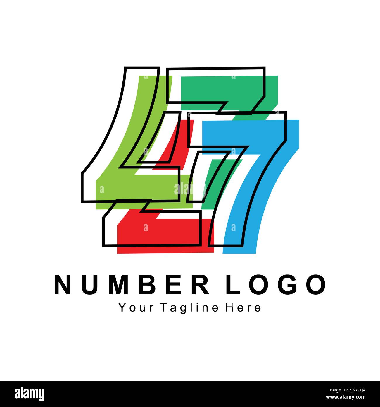 Number 7 seven logo design premium icon vector illustration for company ...