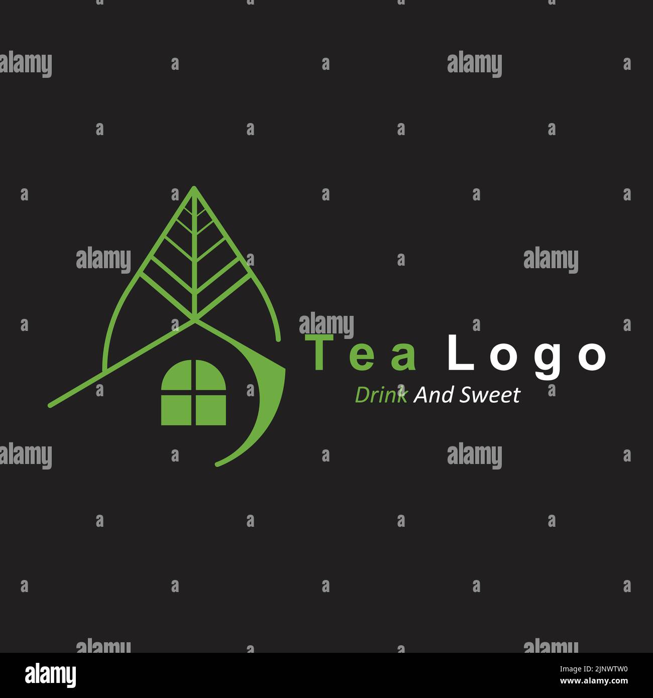 Tea logo design, vector drink icon from green leaves, for health Stock ...