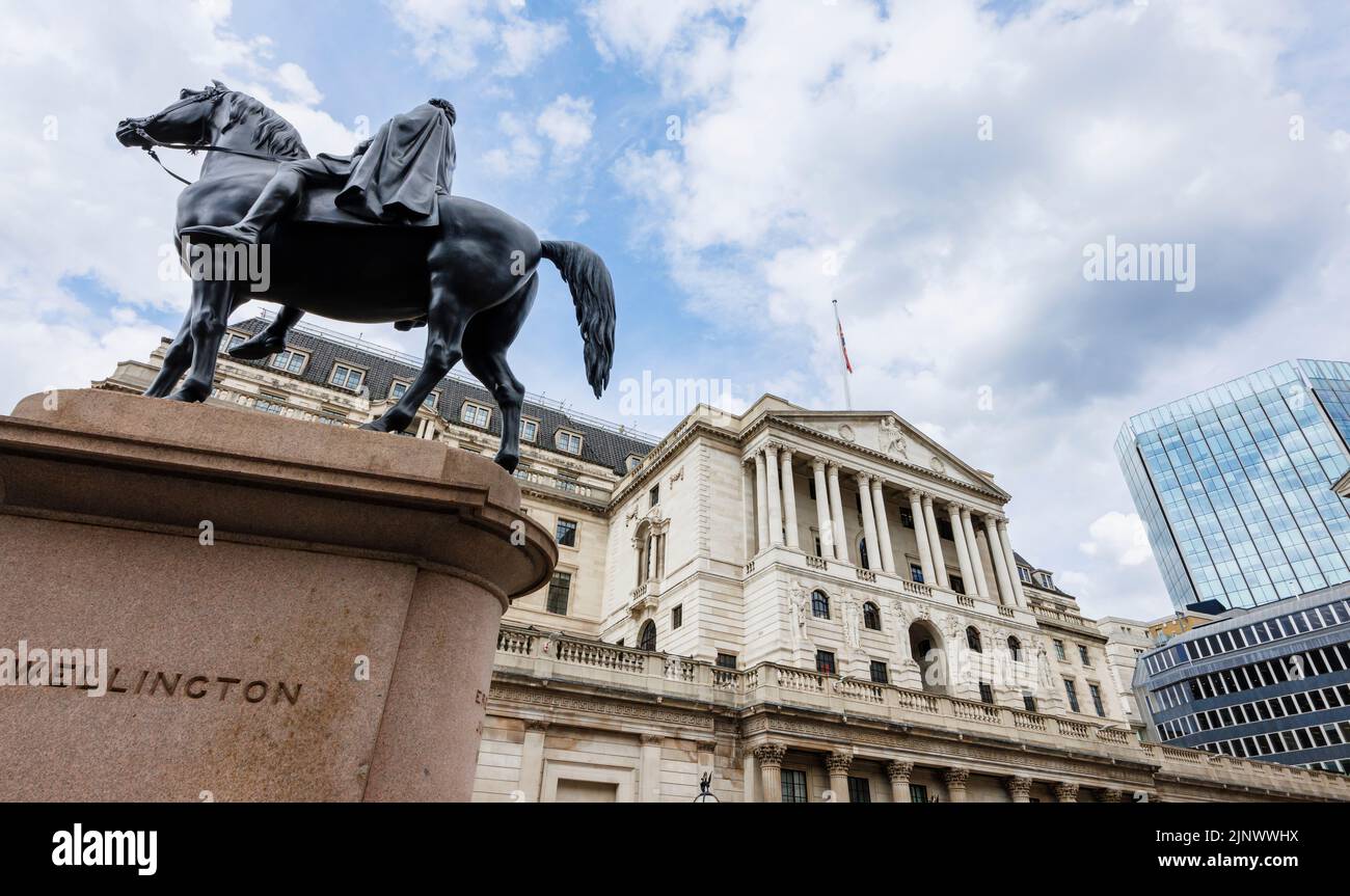 Statue of the Duke of Wellington mounted on horseback outside the Royal ...