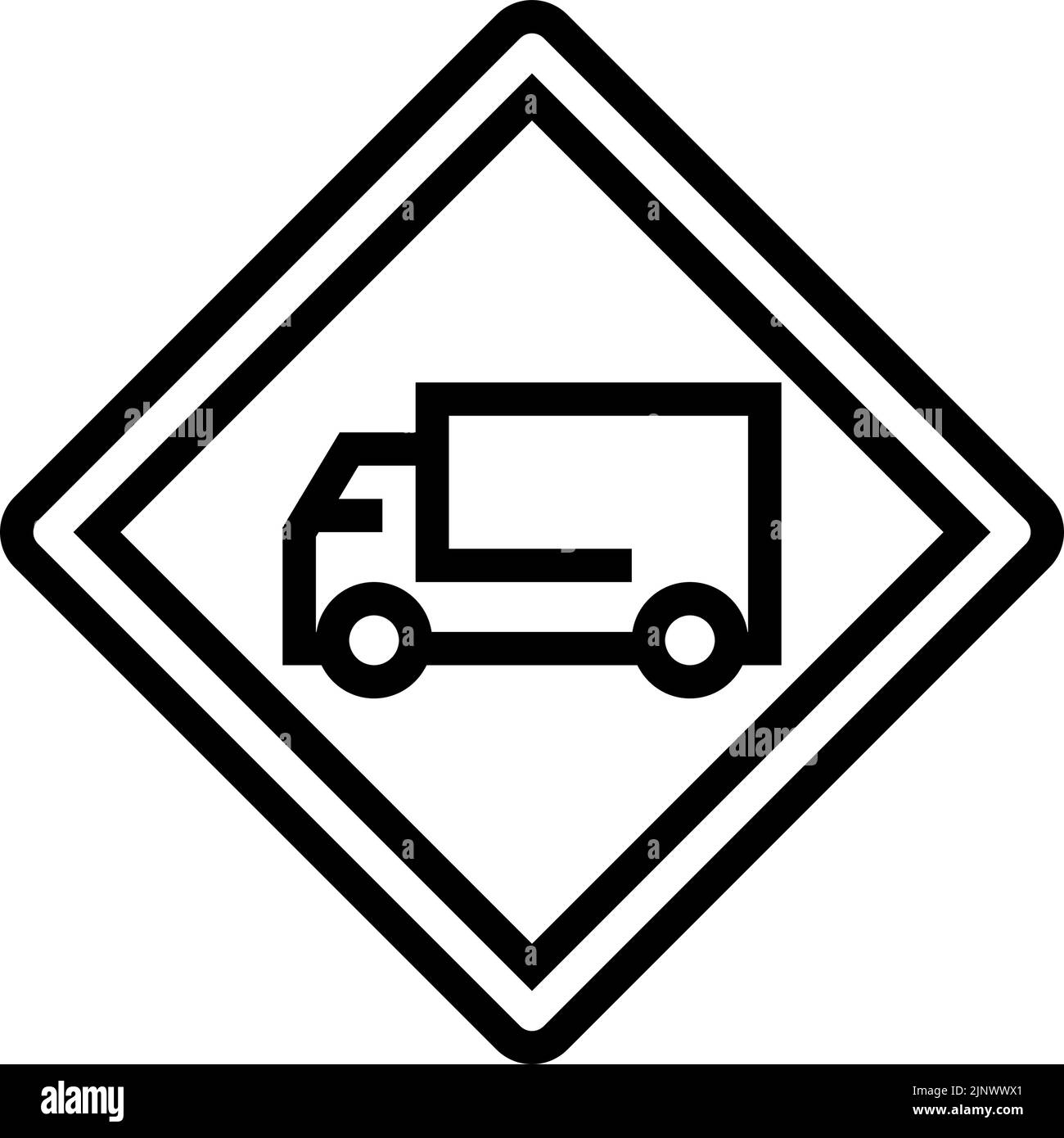 truck road sign line icon vector illustration Stock Vector Image & Art ...