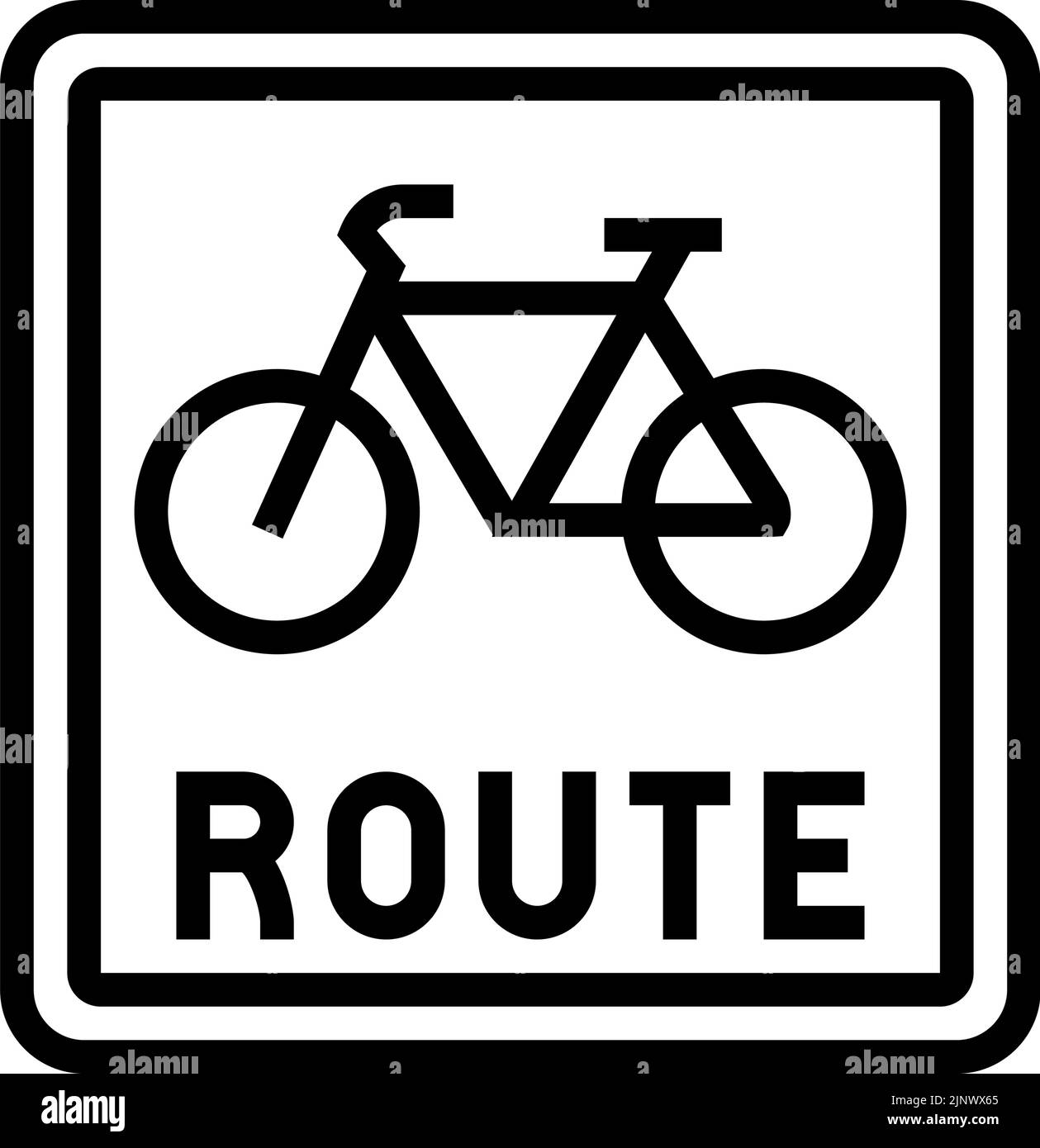 bicycle road sign line icon vector illustration Stock Vector Image ...