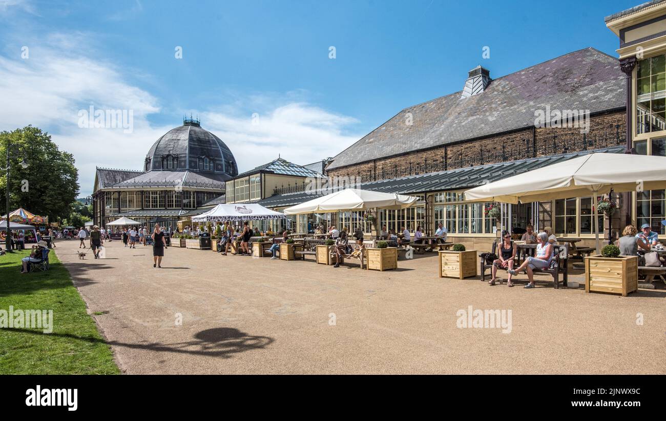 The main pavilion and conservatory are cast iron and glass structures ...
