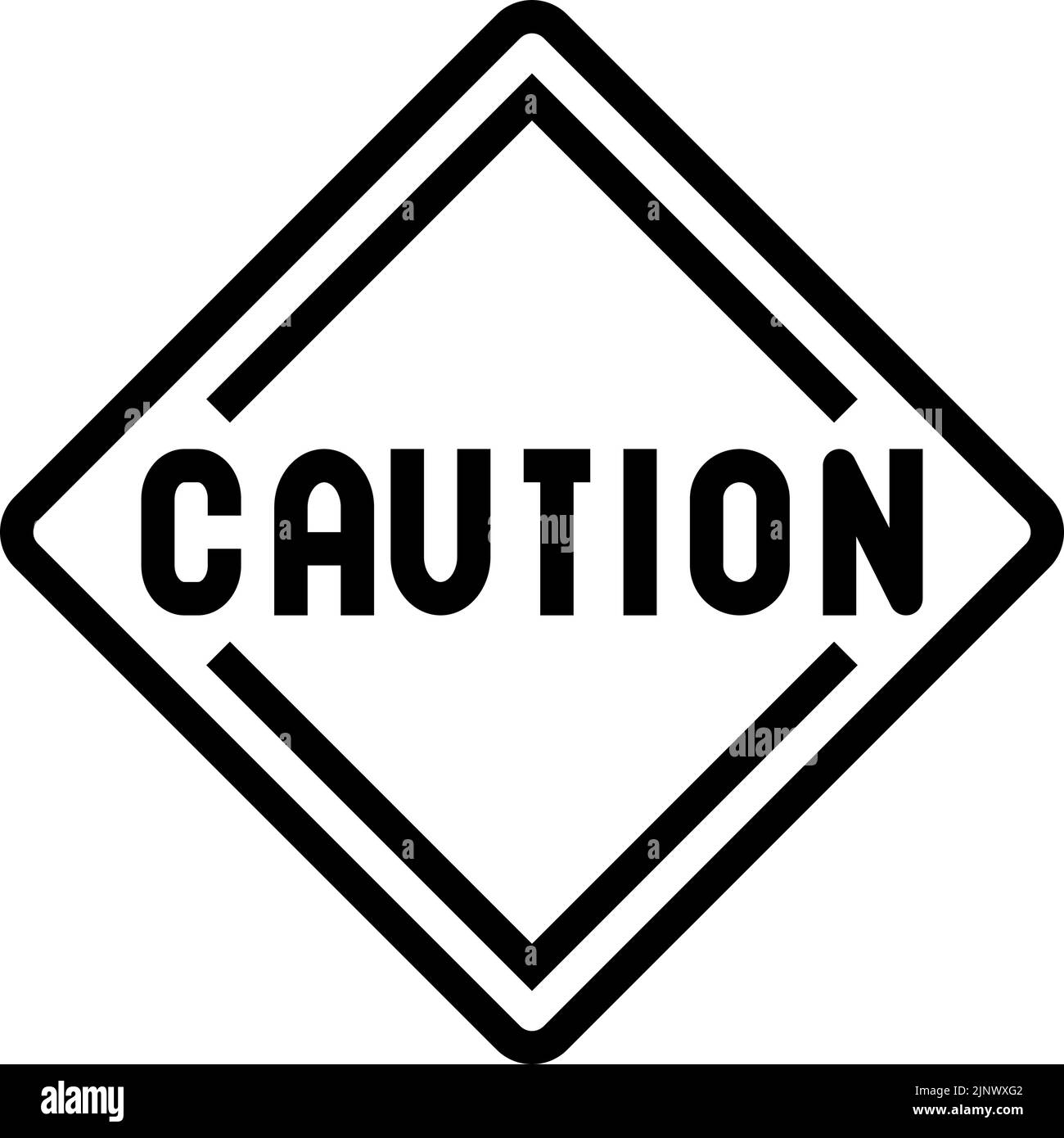 caution road sign line icon vector illustration Stock Vector Image ...
