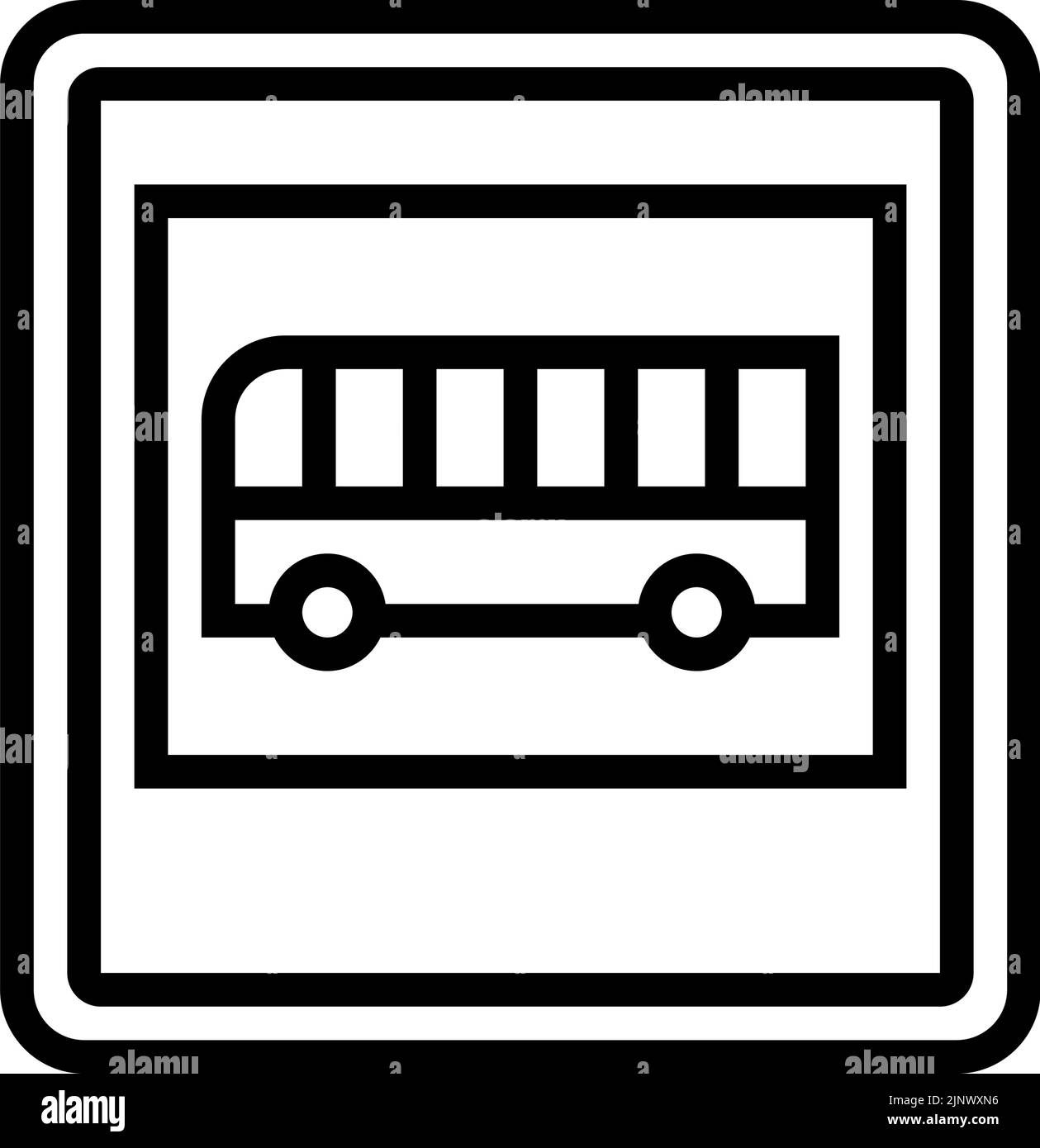 bus road sign line icon vector illustration Stock Vector Image & Art ...