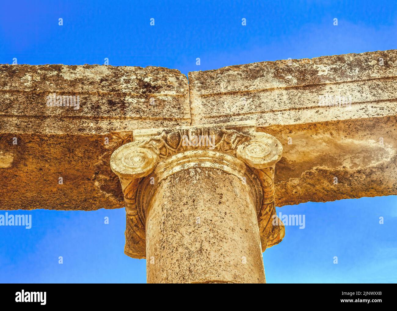 Ionic Coumn Ancient Roman City Jerash Jordan Jerash came to power 300 ...