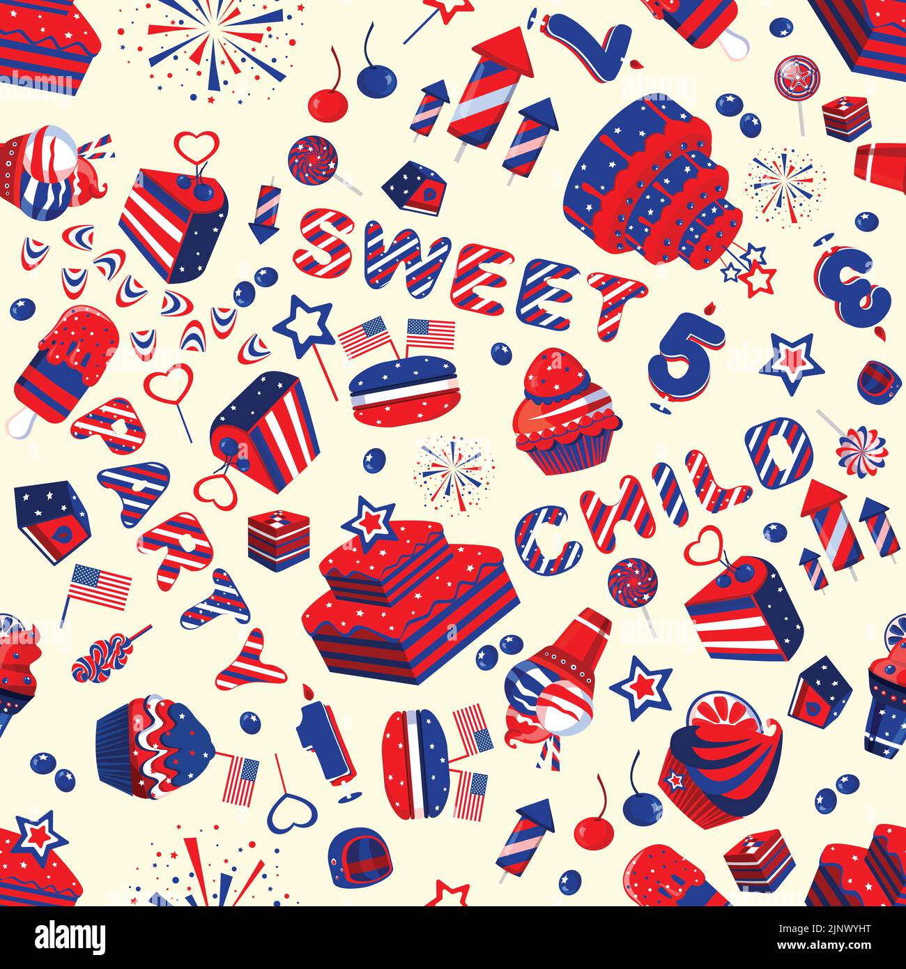 Sweets party USA seamless wallpaper Stock Vector Image & Art - Alamy