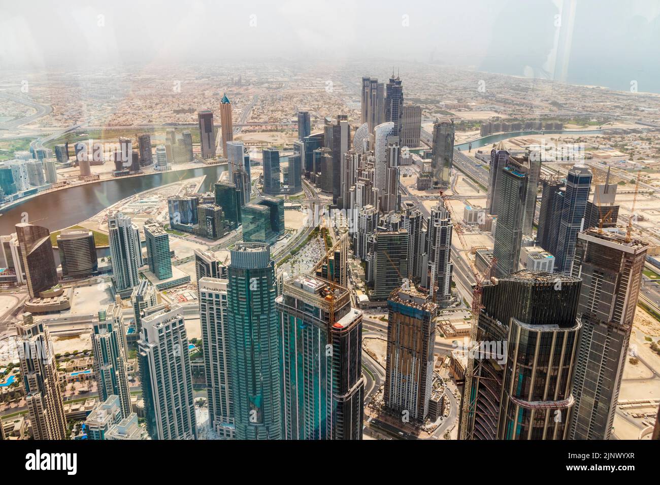 Dubai, UAE - 07.18.2021 - Areal view of main road of UAE, Sheikh Zayed ...