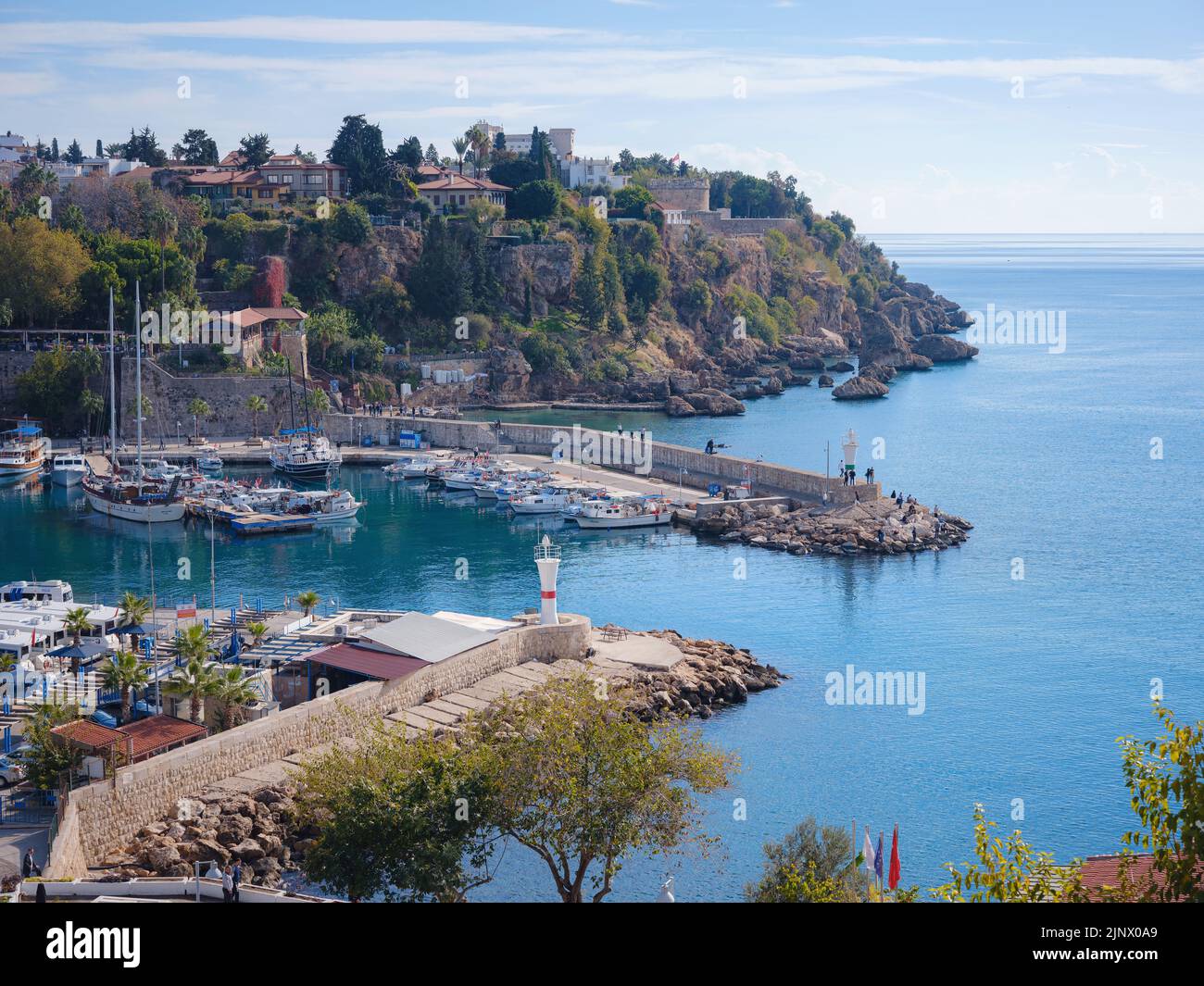 Antalya, Turkey - November 2021: view of the old port in the city ...