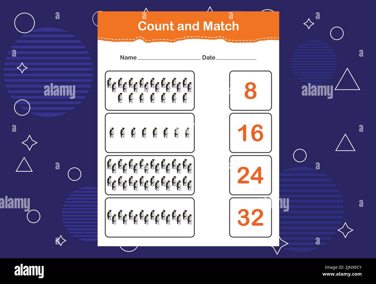 Count and match with the correct number. Count how many birds and ...