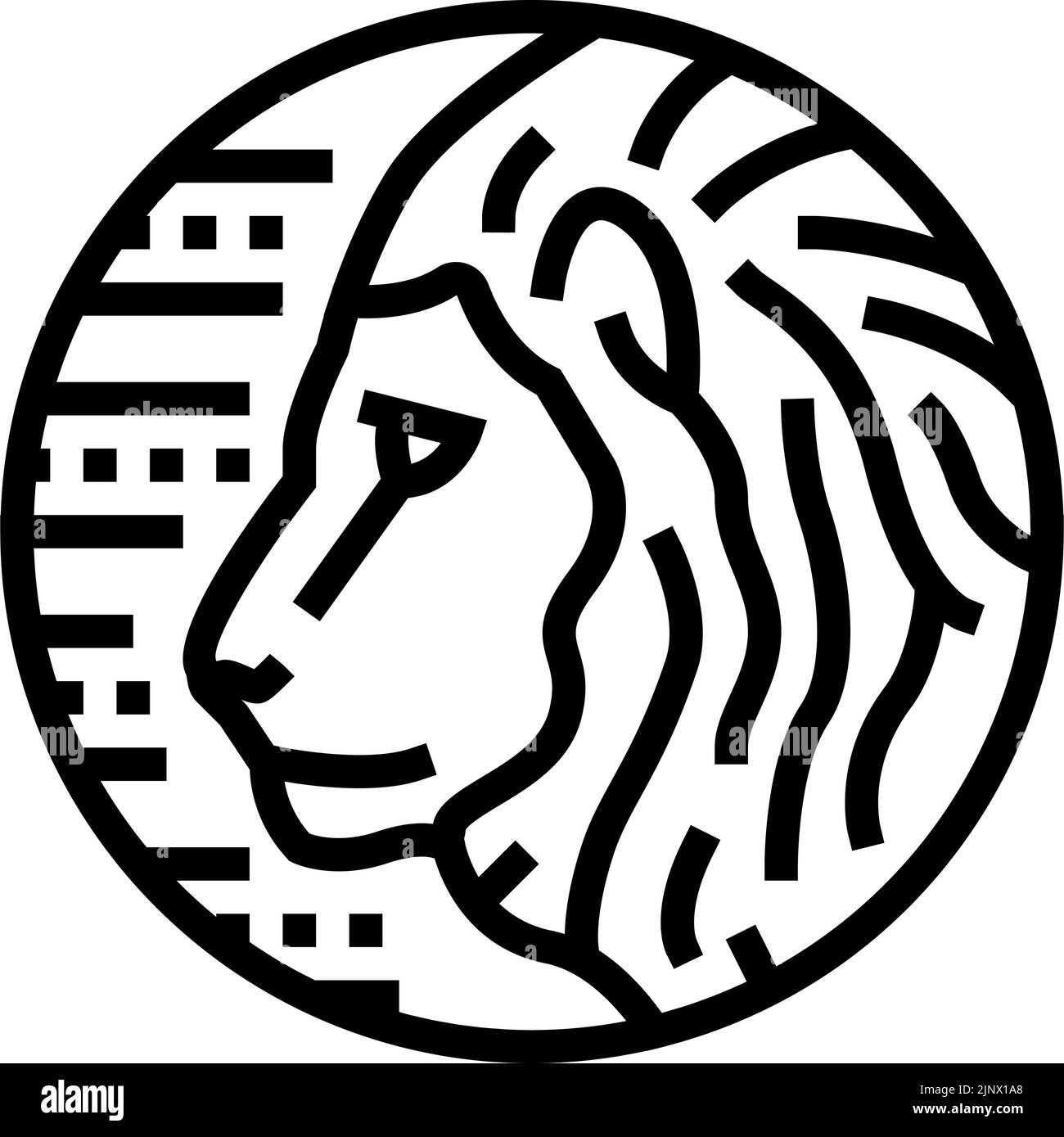 Constellation leo lion outline Black and White Stock Photos & Images ...