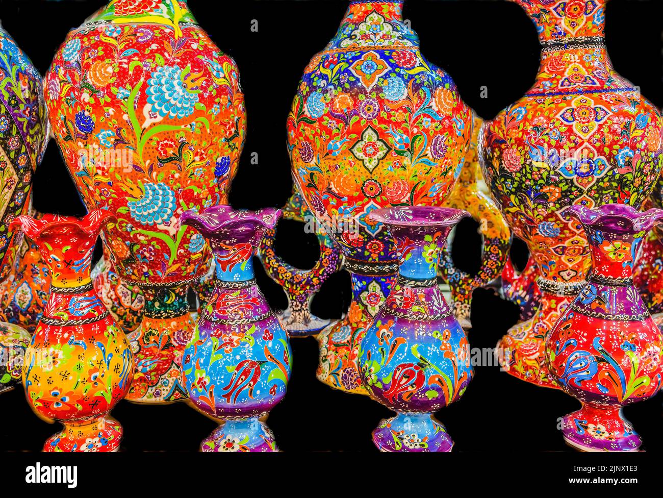 Ancient Arab Islamic Designs Pottery Vases Madaba Jordan Stock Photo ...