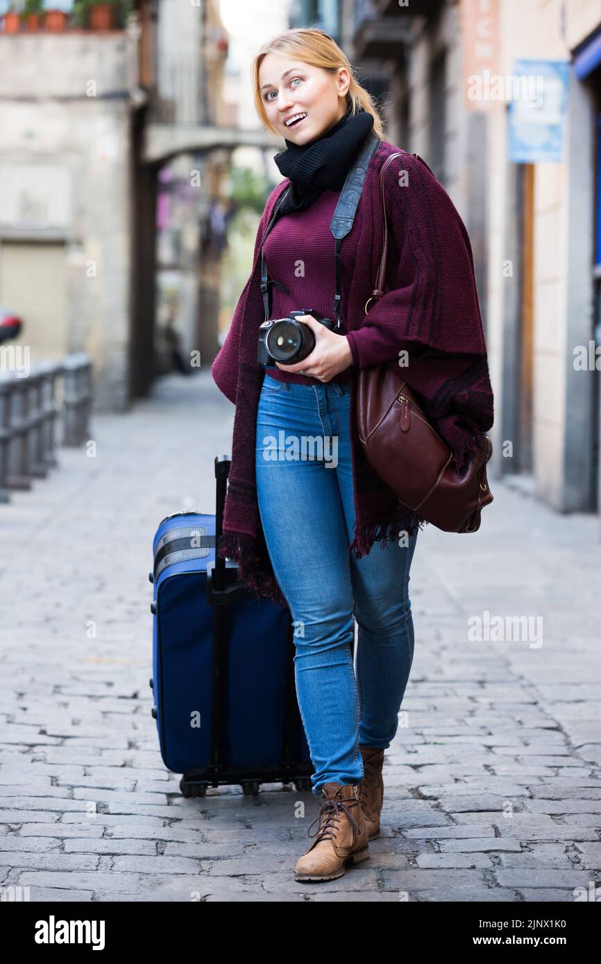 Girl taking a journey Stock Photo - Alamy
