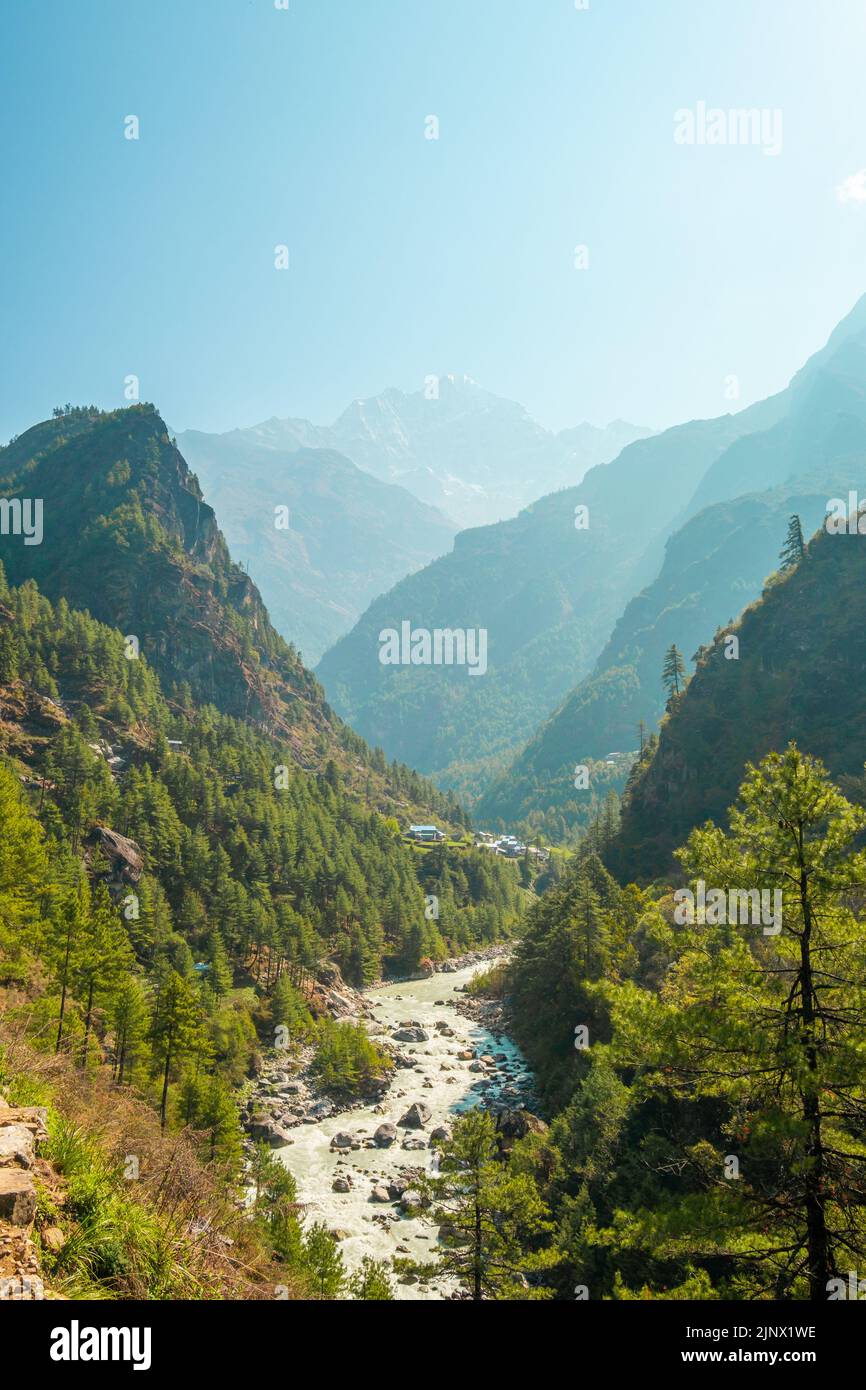 River from Everest trek in Nepal. Nature and travel concept Stock Photo ...