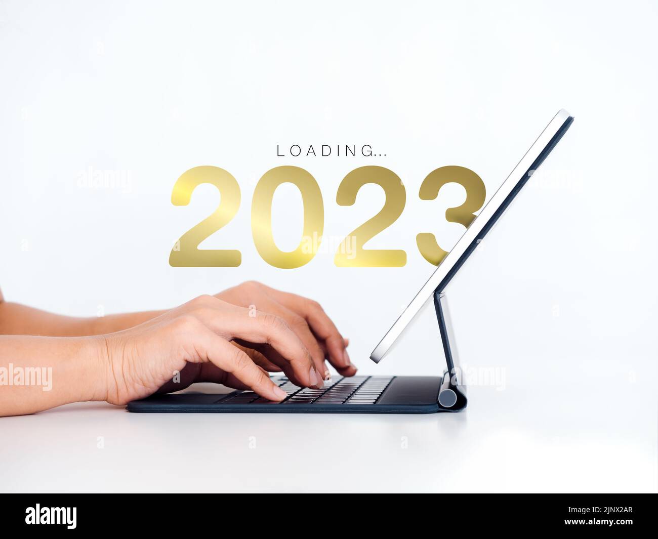 Loading to 2023 happy new year. 2023 year numbers calendar appear on ...