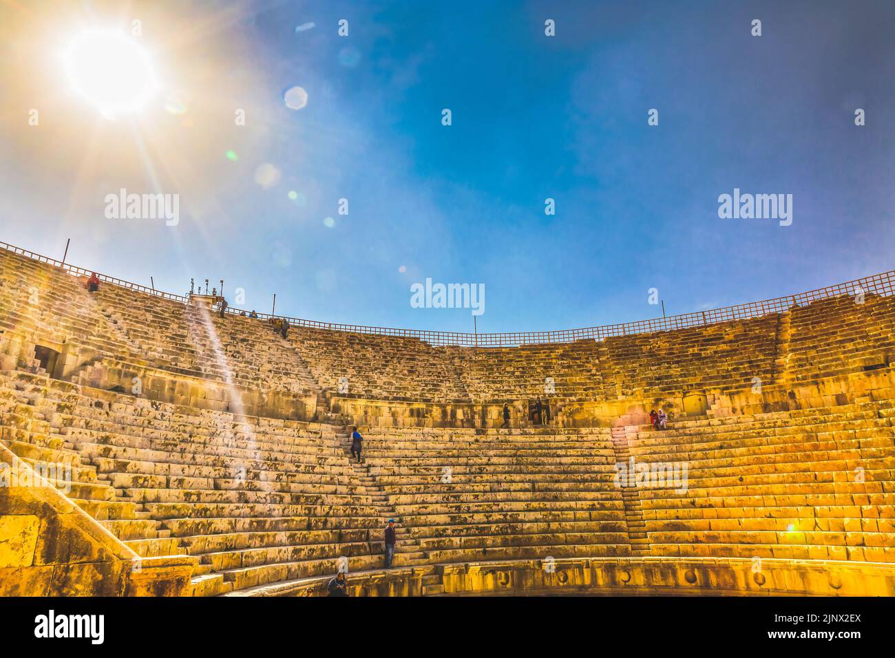 Ancient Roman Amphitheater South Theater City Sun Jerash Jordan Most ...