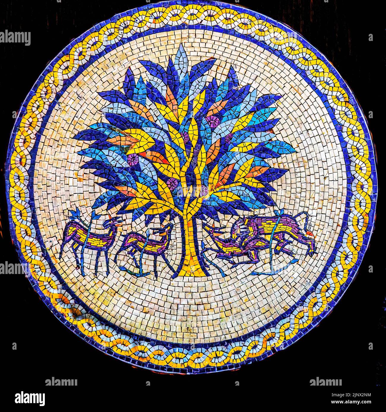 Tree of Life Mosaic Madaba Jordan Tree of Life famous ancient mosaic ...