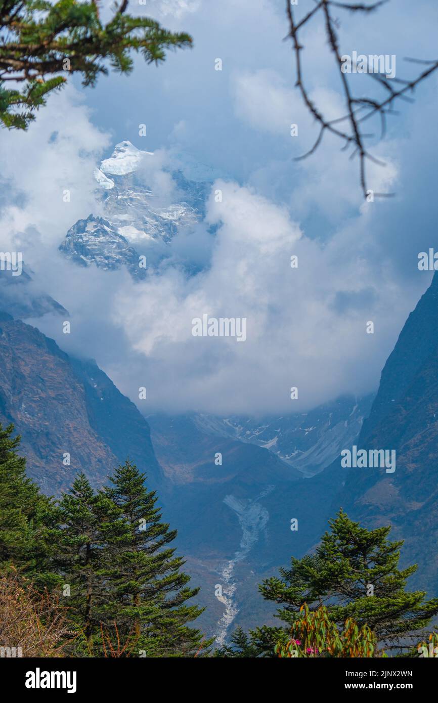 view of Himalayan Mountains from Nangkar Tshang View Point, Dingboche ...
