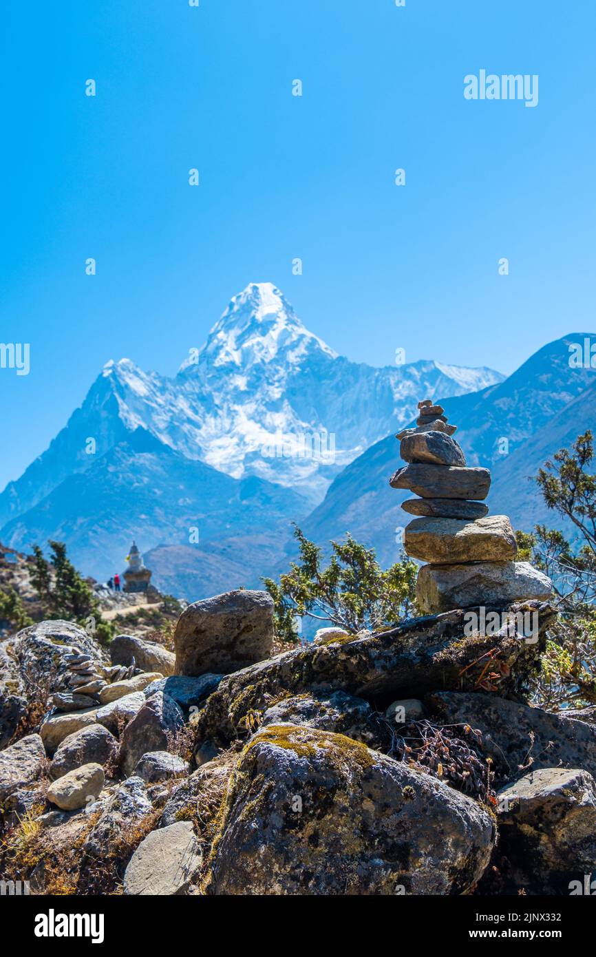 view of Himalayan Mountains from Nangkar Tshang View Point, Dingboche ...