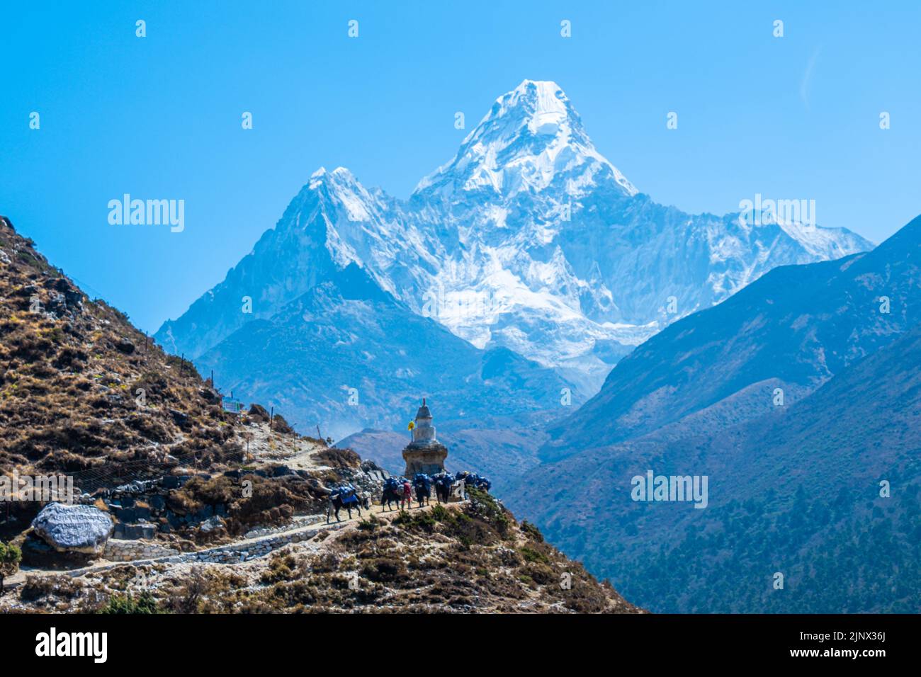 view of Himalayan Mountains from Nangkar Tshang View Point, Dingboche ...