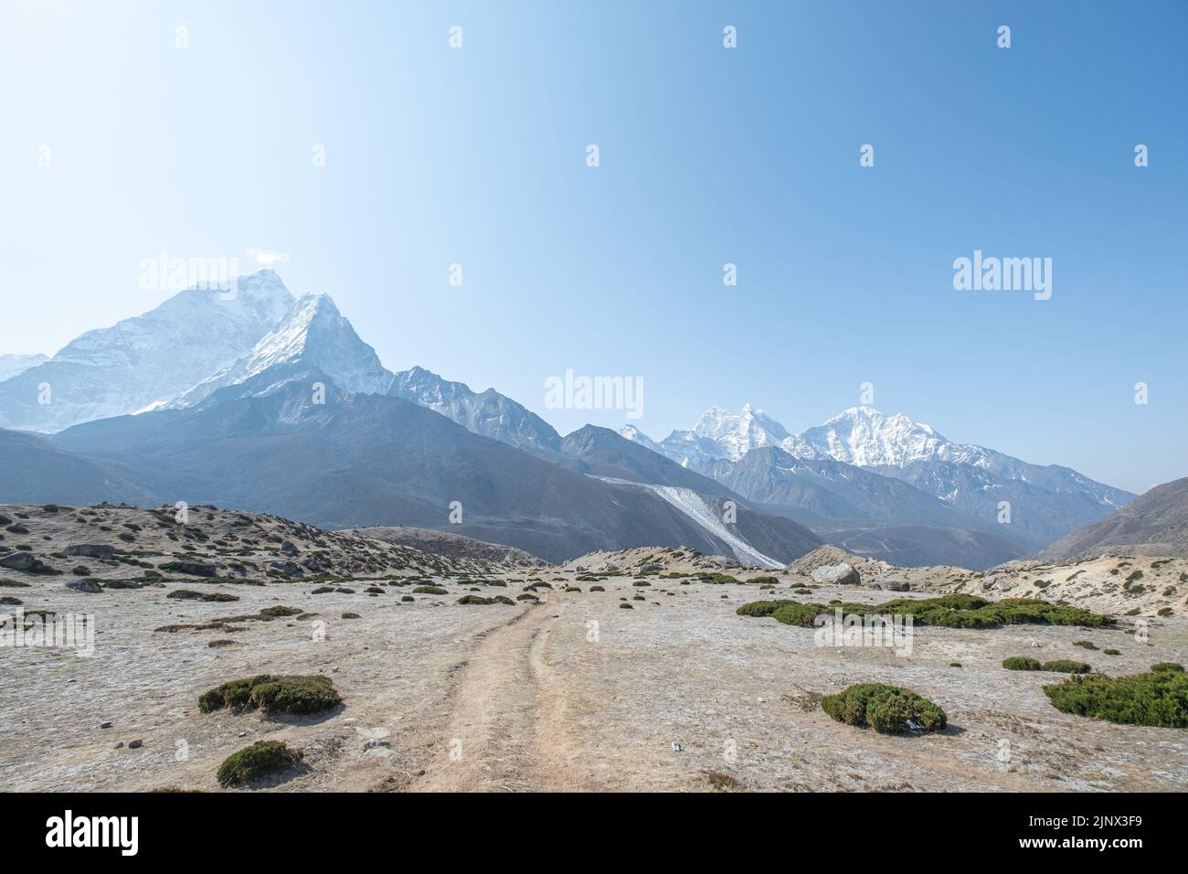 view from Kala Patthar of himalayas mountains with beautiful clouds on sky and Khumbu Glacier ...