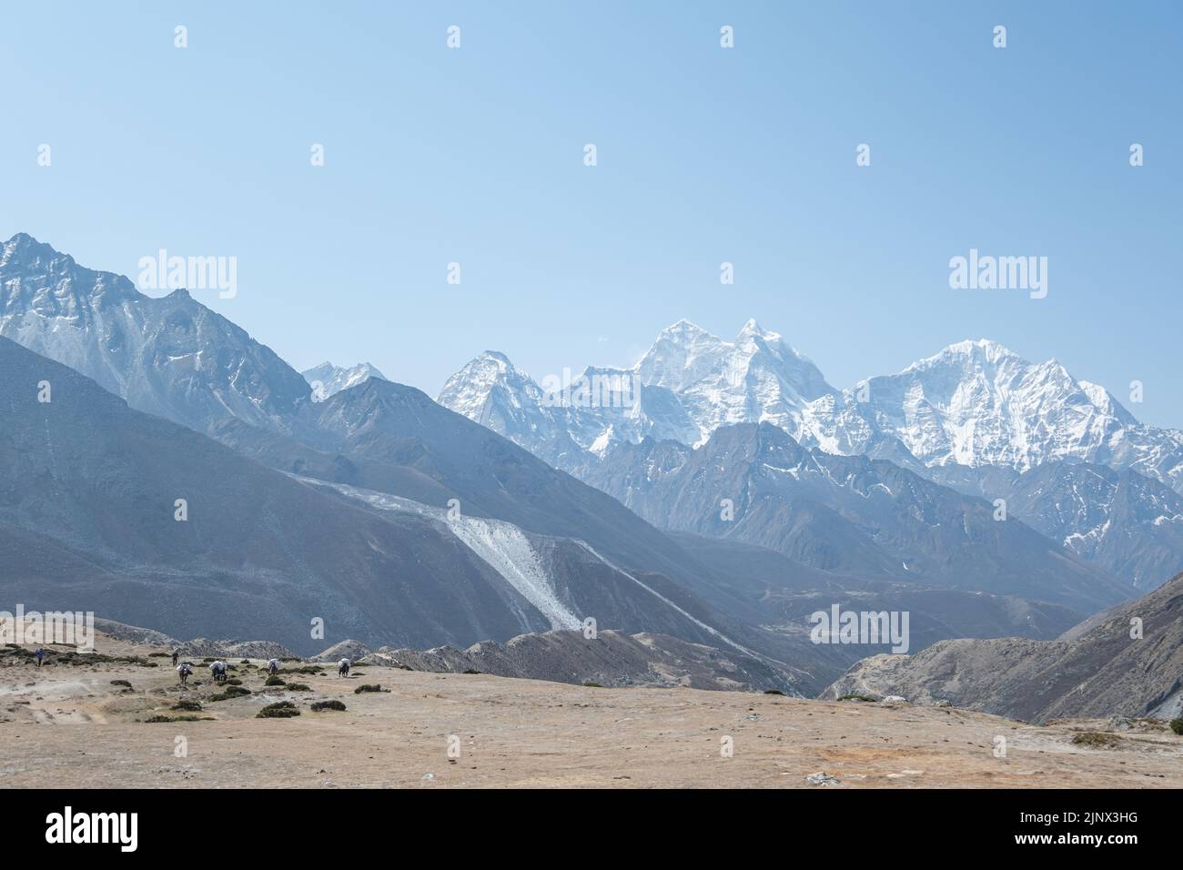 view from Kala Patthar of himalayas mountains with beautiful clouds on ...