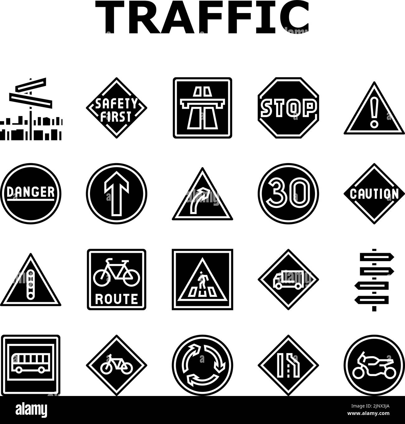 Traffic Sign Road Information Icons Set Vector Stock Vector Image & Art ...