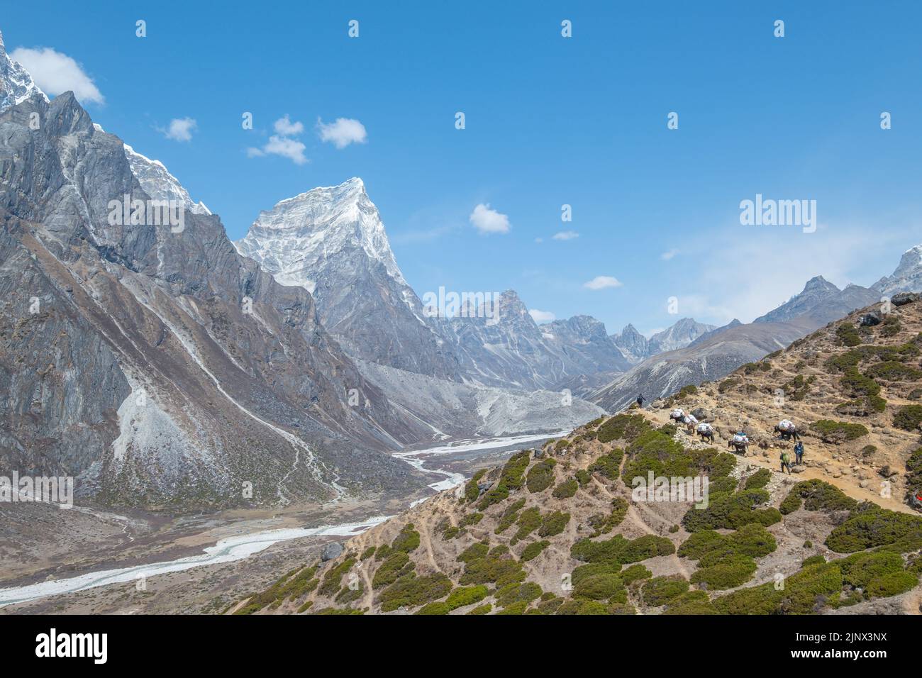 view from Kala Patthar of himalayas mountains with beautiful clouds on ...