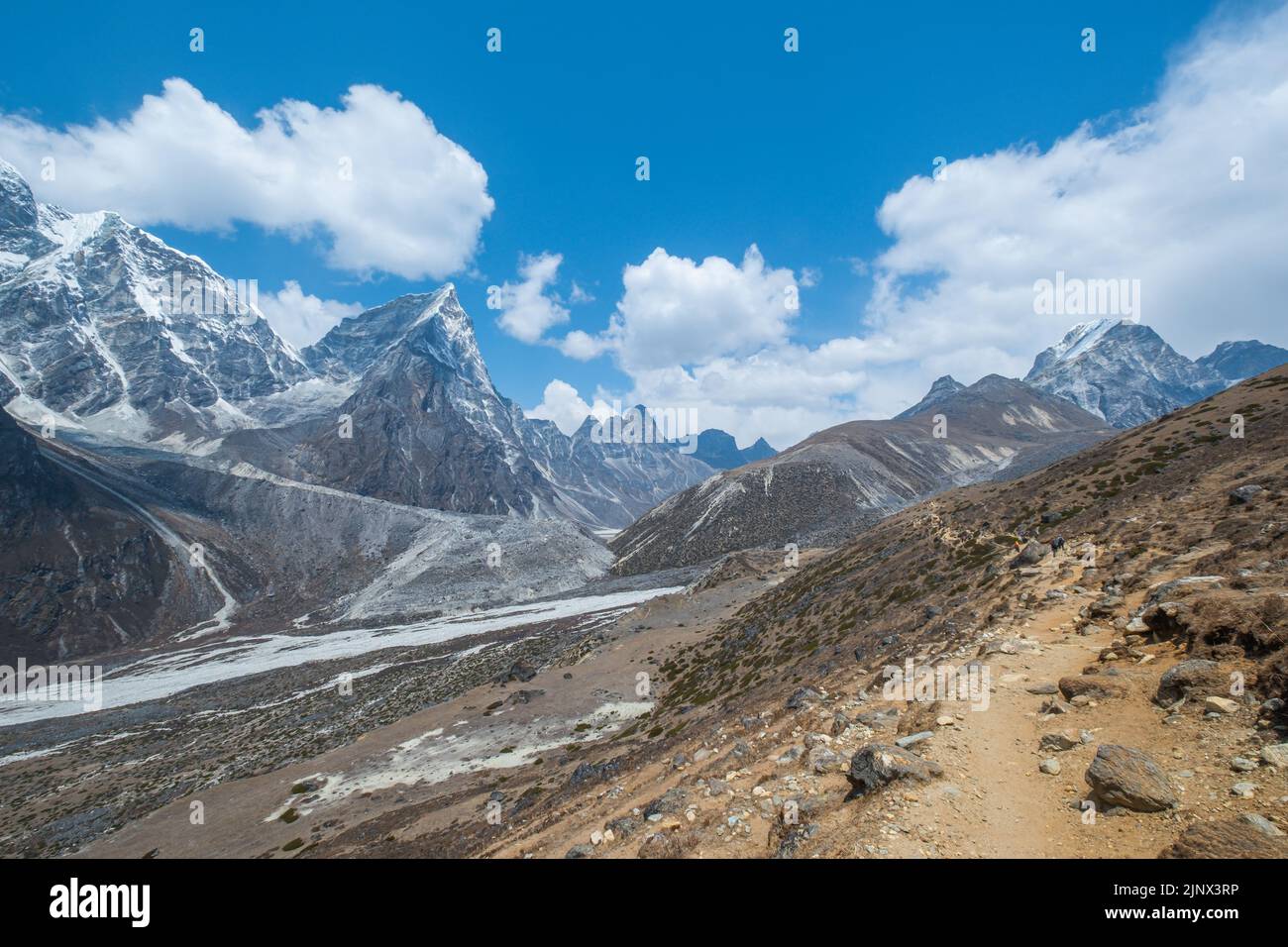 view from Kala Patthar of himalayas mountains with beautiful clouds on ...