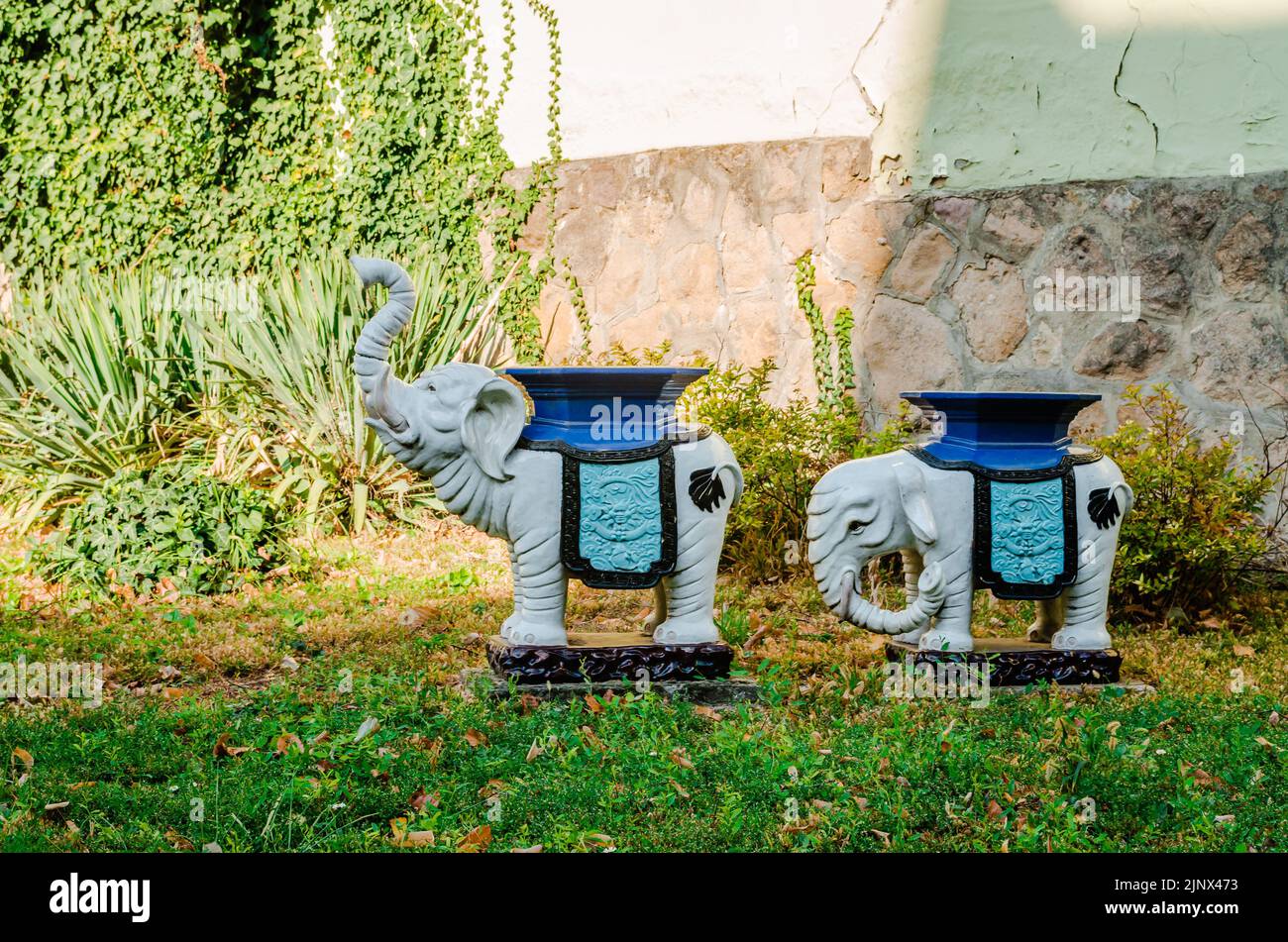 Pecs, Hungary - October 06, 2018: Sculptures of elephants in autumn ...