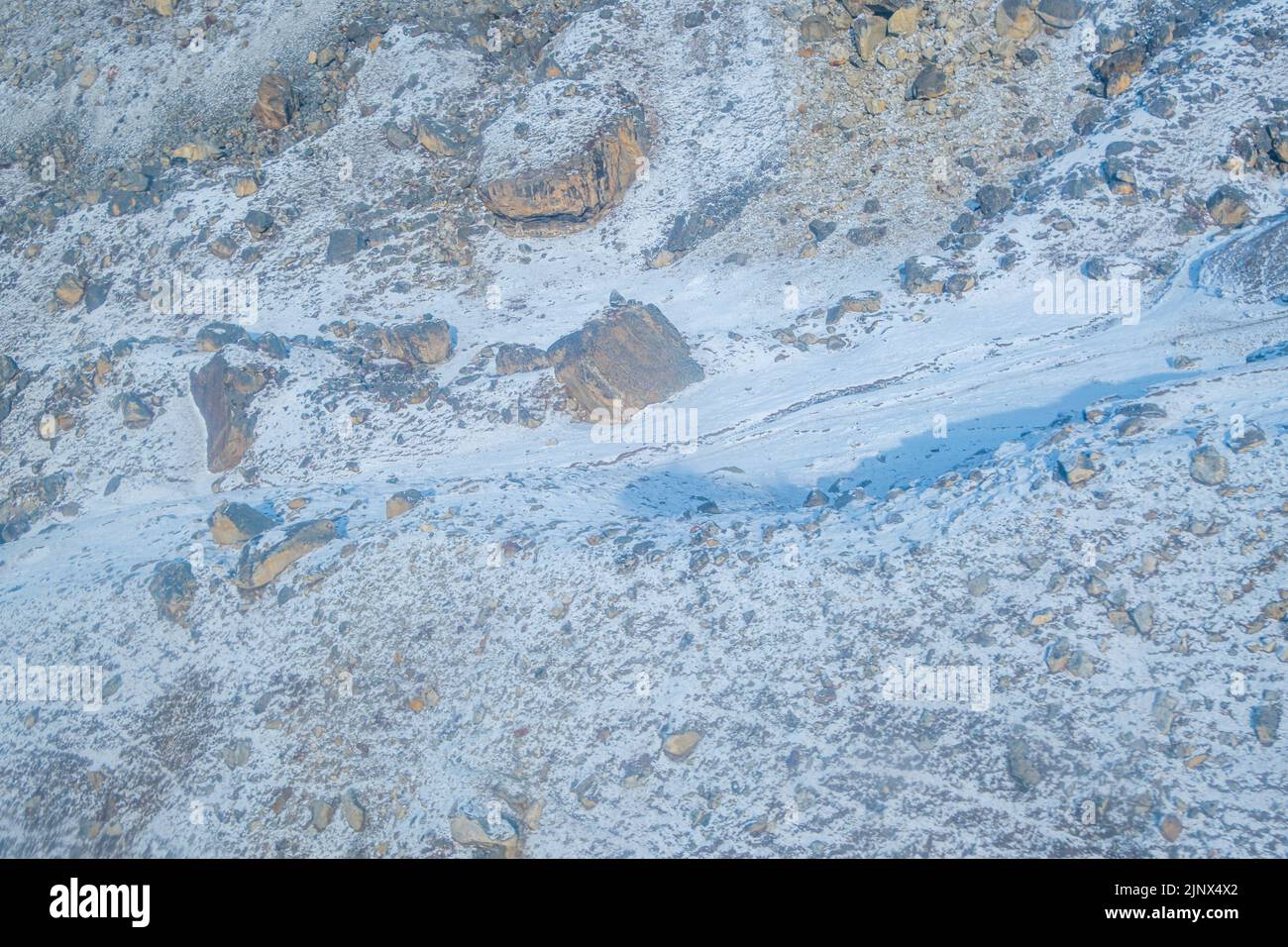 Everest base camp Gorakshep rescue helicopter in action Himalayas Nepal ...